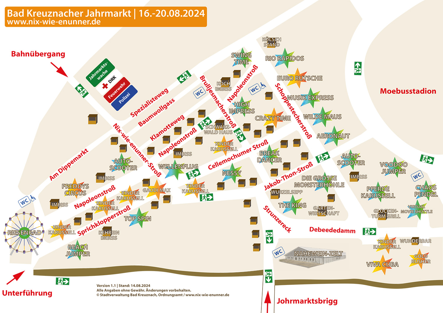Lageplan 2024 | Bad Kreuznacher Jahrmarkt 2024